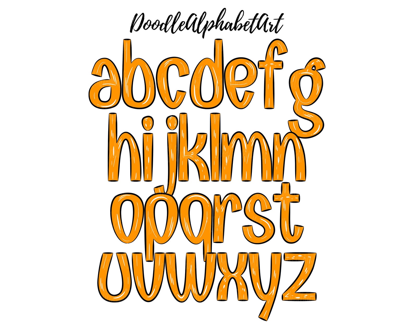 Splash Lines Alphabet Letters PNG, Bright Color, Doodle Alphabet PNG ...