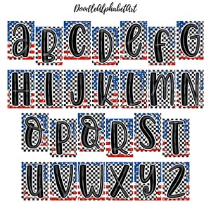 Checkerboard Background With Black & White Scribble Alphabet PNG ...