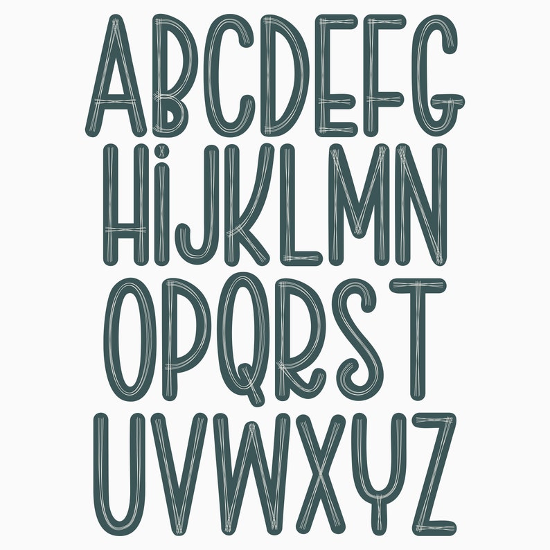 Scribble Letters Boho Doodle Alphabet PNG Bundle in 6 COLORS - Etsy