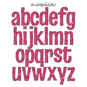 Valentine's Glitter Alphabet Letters PNG Set | Red Shades | Digital ...