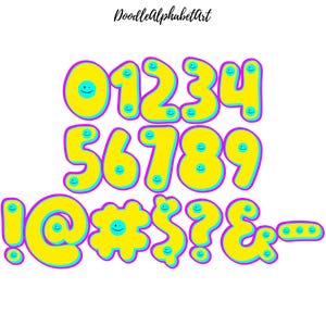 Poppy Alphabet PNG Bundle, Vibrant Bright Funky Letters Alphapack ...