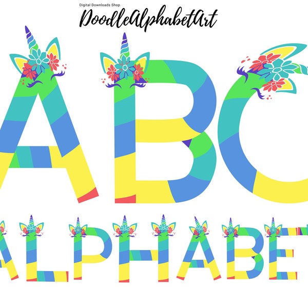 Unicorn Alphabet - Etsy