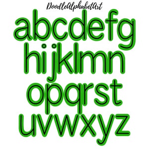 Center Line Doodle Alphabet PNG Bundle, Vibrant Life Color Scheme ...