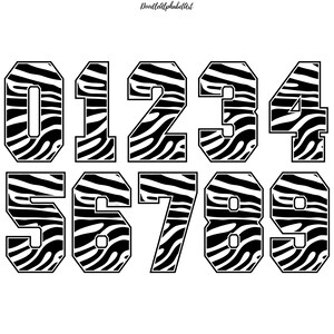 Zebra Varsity Doodle Alphabet PNG, Zebra Skin Jersey Letters | DIY ...