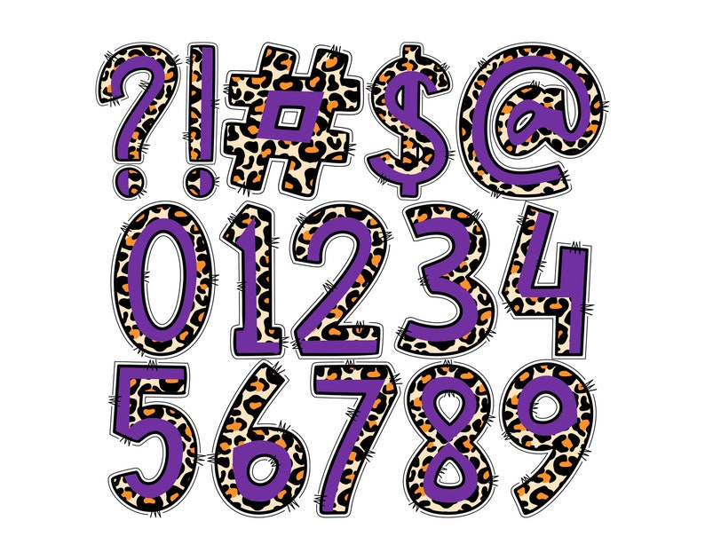 Leopard Print Alphabet PNG: Colorful Doodle Letters (digital Download ...