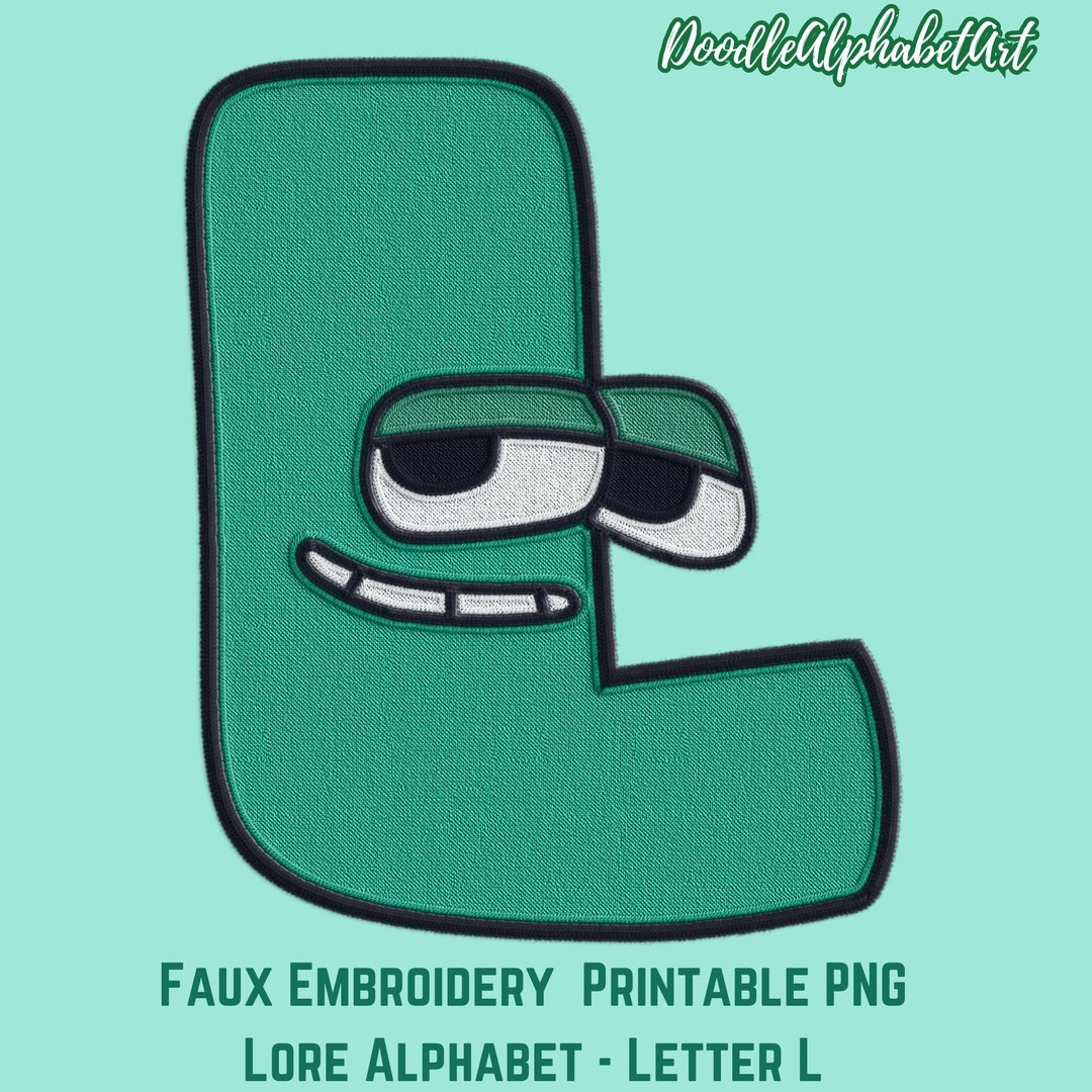Letter L Lore Alphabets Faux Embroidery Stitched Lines, Printable PNG ...