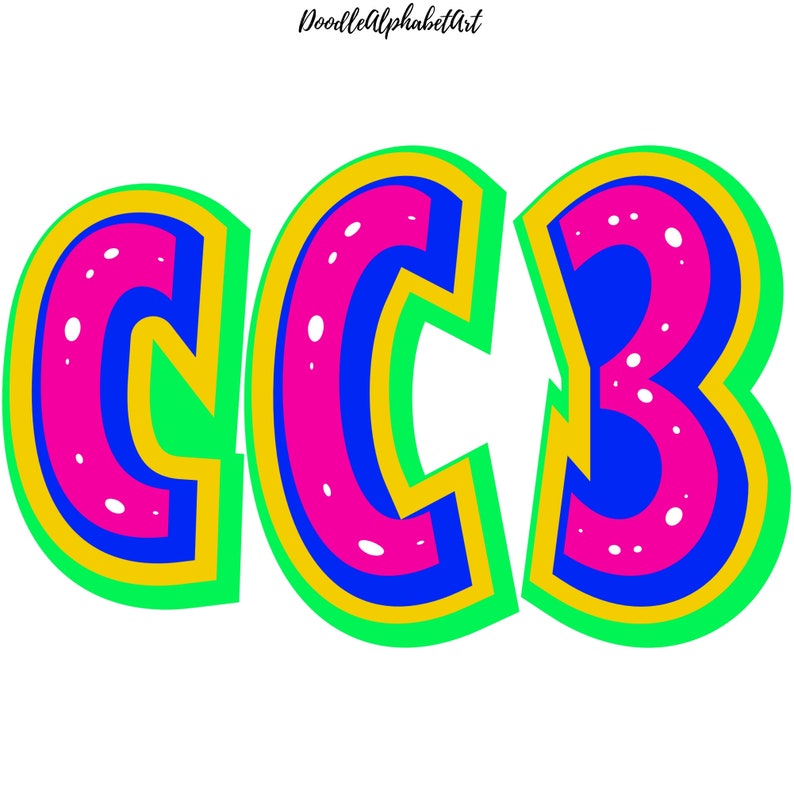 Funky Comic Letter PNG Bundle: Doodle Alphabet Art (digital Download ...
