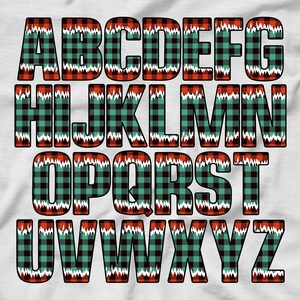 Ripped Plaid Digital Alphabet SVG, EPS, PNG and Pdf, Buffalo Plaid ...