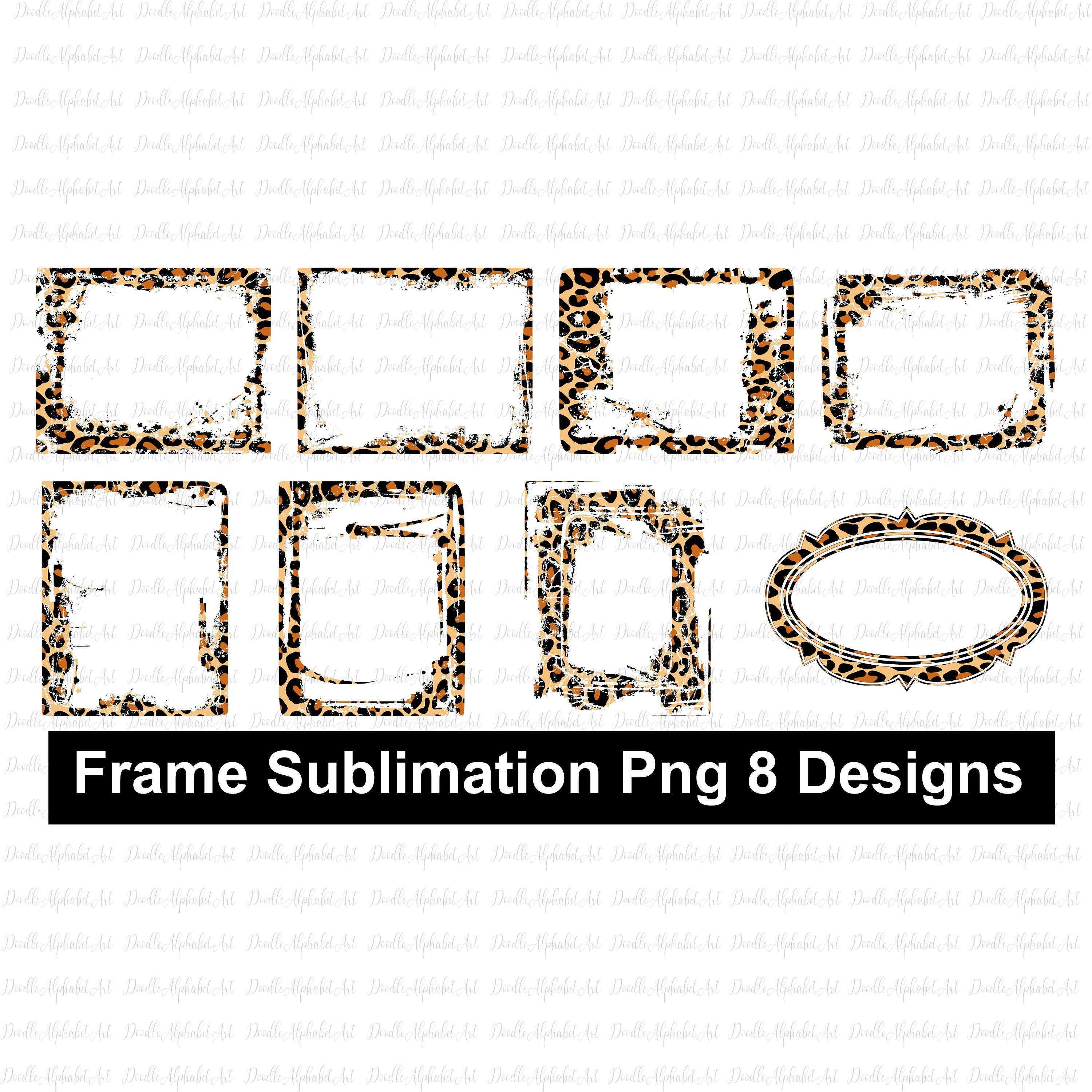 Distressed Grunge Leopard Background Frame PNG Element Design Bundle ...