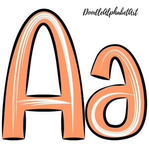 Doodle Alphabet PNG Bundle: White Brush Stroke Letters (digital ...