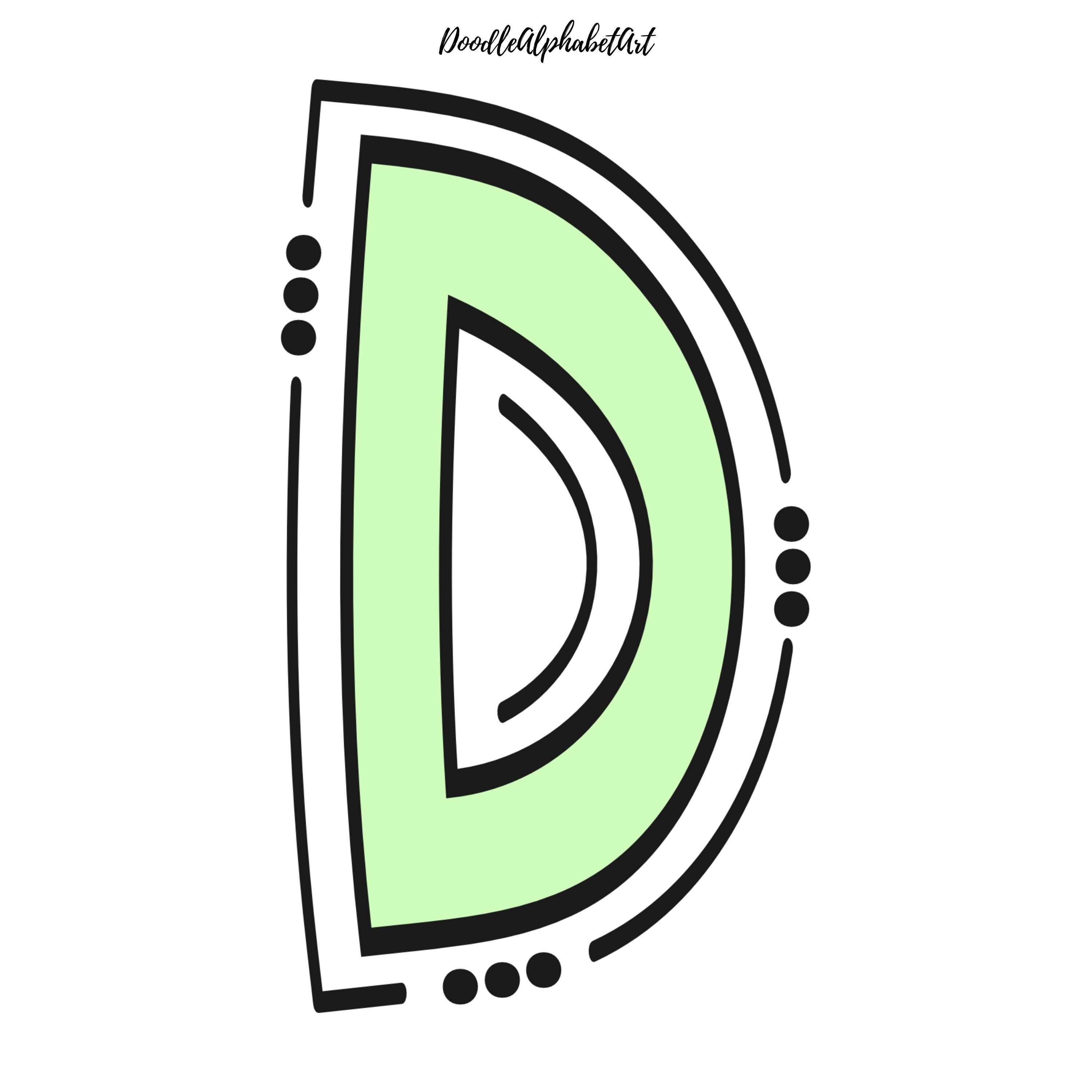 Lines and Dots Pastel Doodle Alphabet PNG Bundle, Pastel Color Dot ...