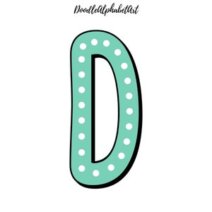Polka Dot Doodle Alphabet PNG Bundle: 7 Pastel Alpha Sets (digital ...