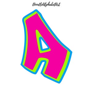 Funky Graffiti Alphabet PNG Bundle: Colorful Letters (digital Download ...