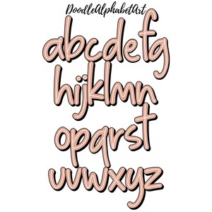 Complete Hand Drawn White Center Line Doodle Alphabet Letters PNG ...