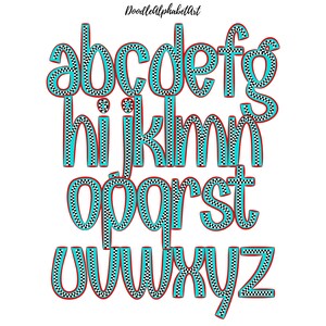 Checkerboard Alphabet PNG Bundle, Summer, Bold and Bright Colors, 5 ...