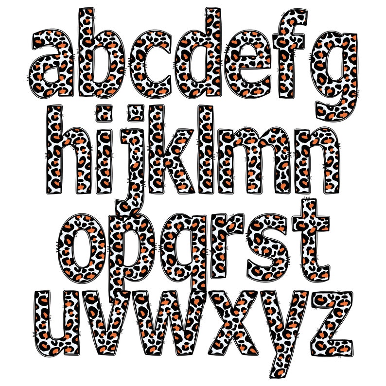 Leopard Print Alphabet Letters PNG: Sublimation DIY (digital Download ...