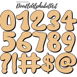 Boho Groovy Alphabet PNG Bundle: 5 Retro Doodle Letter Sets (digital ...