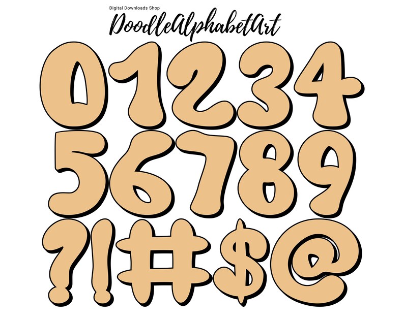 Boho Groovy Letters PNG in 5 Alpha Set Doodle Boho Retro - Etsy