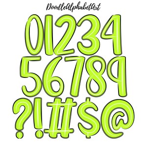 White Double Line Doodle Letters PNG Bundle, Black Double Outline ...