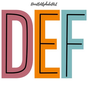 Boho Center Line Alphabet PNG Bundle, 10 Alpha Sets, Doodle Fonts ...