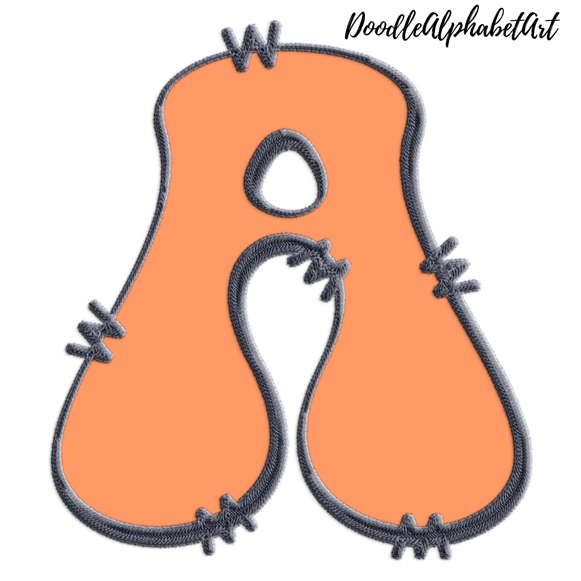 Groovy Faux Stitch Embroidery Font: Teacher PNG Alphabet (digital ...