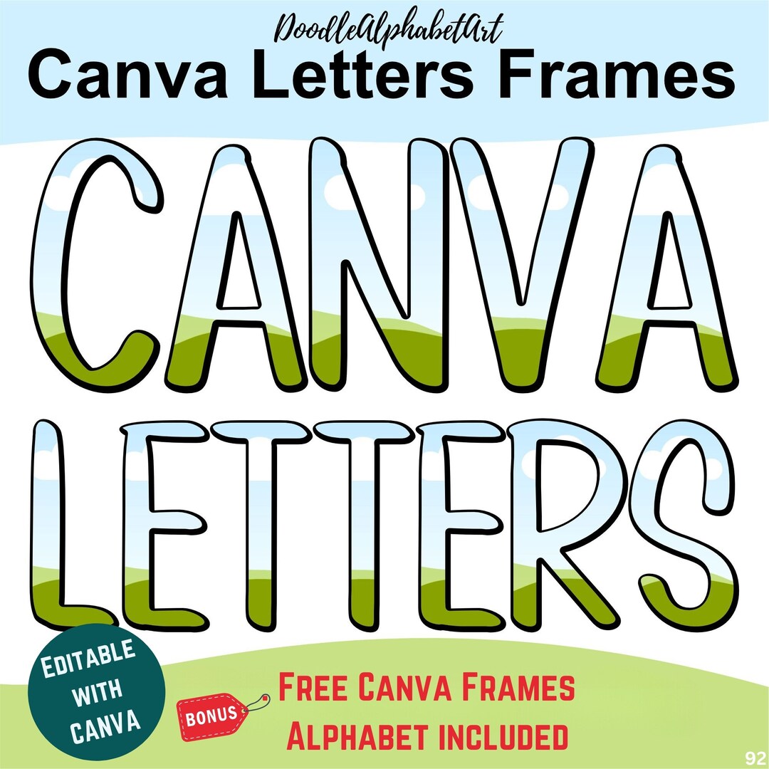 Canva Frame Letters, Comic & Condensed Handwritten Font, Doodle ...