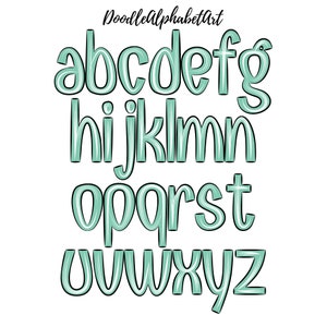 Doodle Alphabet PNG Bundle: White Brush Stroke Letters (digital ...