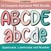 Boho Doodle Alphabet PNG Bundle With White Center Line, Retro Doodle ...