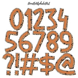 Doodle Alphabet PNG, Leopard Print Pattern, Hand Drawn Letters in Boho ...