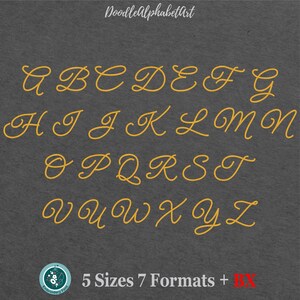 Meow Script Satin Stitch Embroidery Font: 5 Sizes, 7 Formats (digital ...