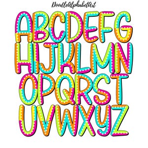 Polka Dot Alphabet PNG Bundle: Funky Font & Dalmatian Backgrounds ...