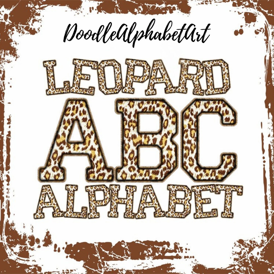 Leopard Print Alphabet PNG: Maroon, Gold & White Letters (digital ...