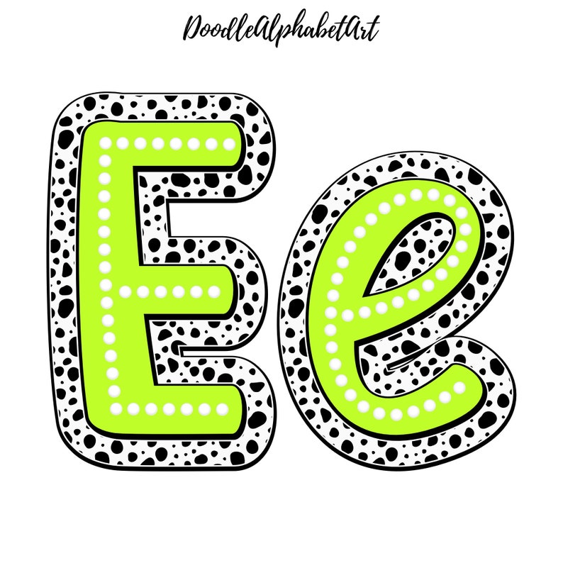 Dalmatian Spots Alphabet PNG Bundle: Bright Polka Dot Letters (digital ...