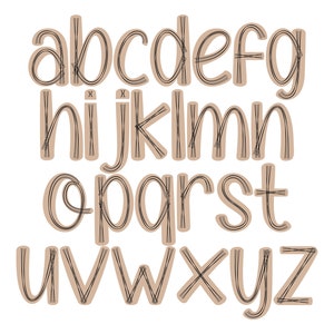 Earthy Boho Color Palette Scribble Letters PNG, A Hand Drawn Set of ...