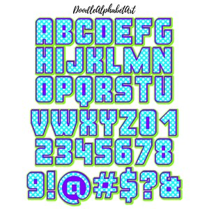 Playful Bold Retro Funky Letters PNG Bundle, Vibrant Bright Color, 5 ...
