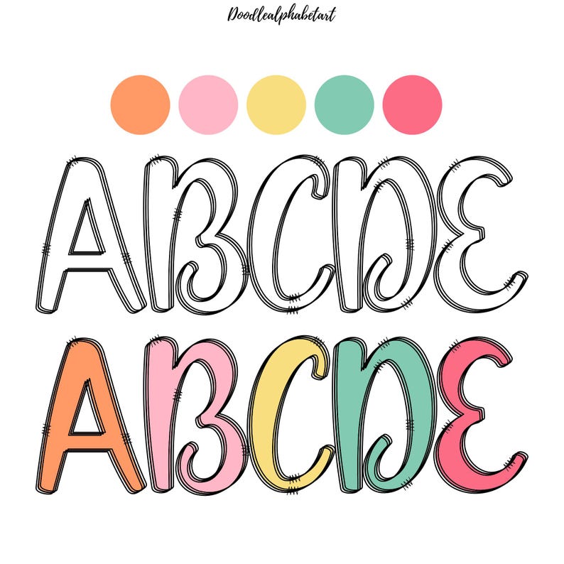 Scribble Doodle Font SVG: Fillable Sketch Letters for Cricut ...