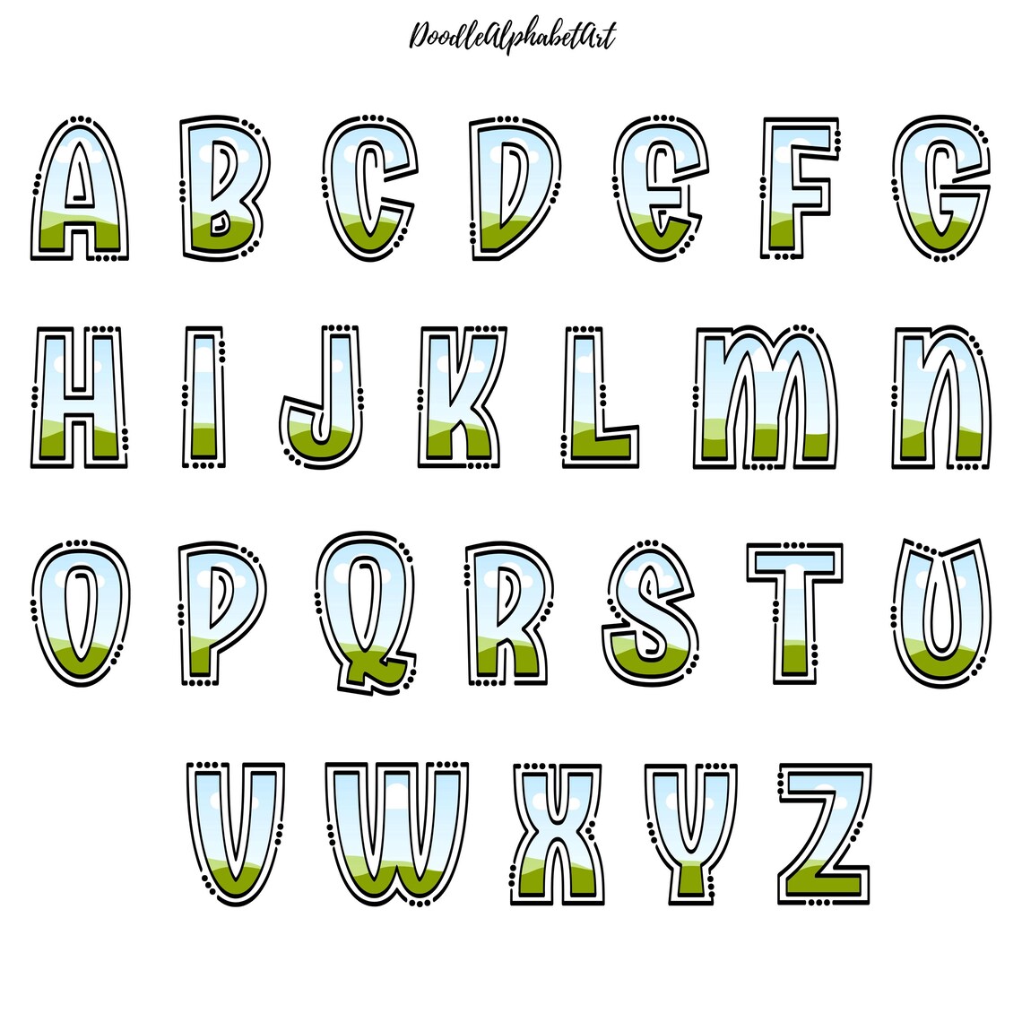 Lines and Dots Letters Canva Frames, Editable Template Canva Outlined ...