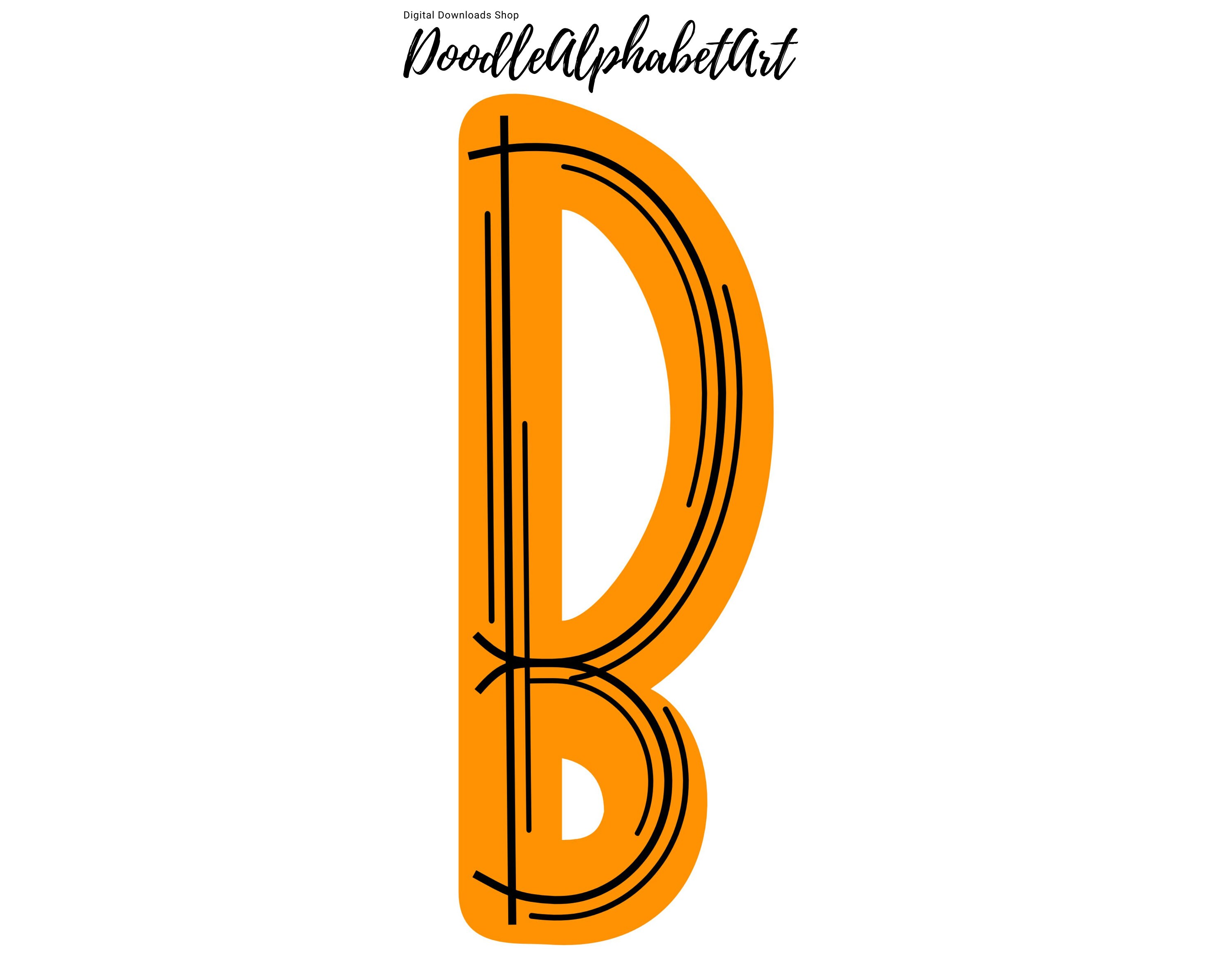 Hand Drawn Scribble Letters PNG Bundle Nature-inspired Color - Etsy