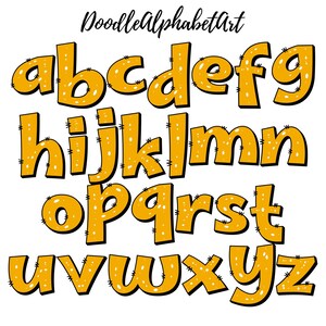 Doodle Font Alphabet PNG Bundle Feat. White Bubble and Bright Color ...