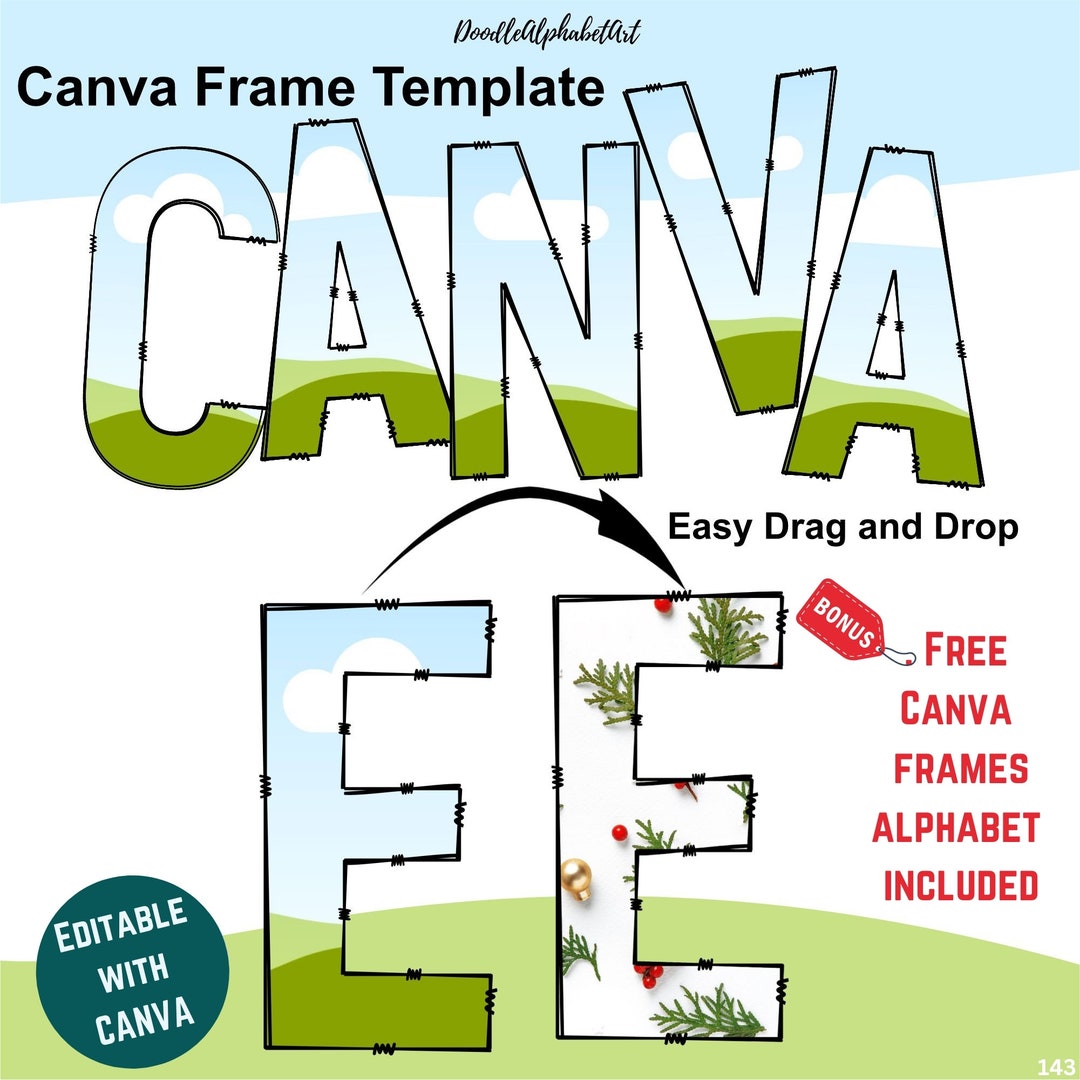 Canva Frames Clipart Letters With Scribbled Outline, Editable Doodle ...