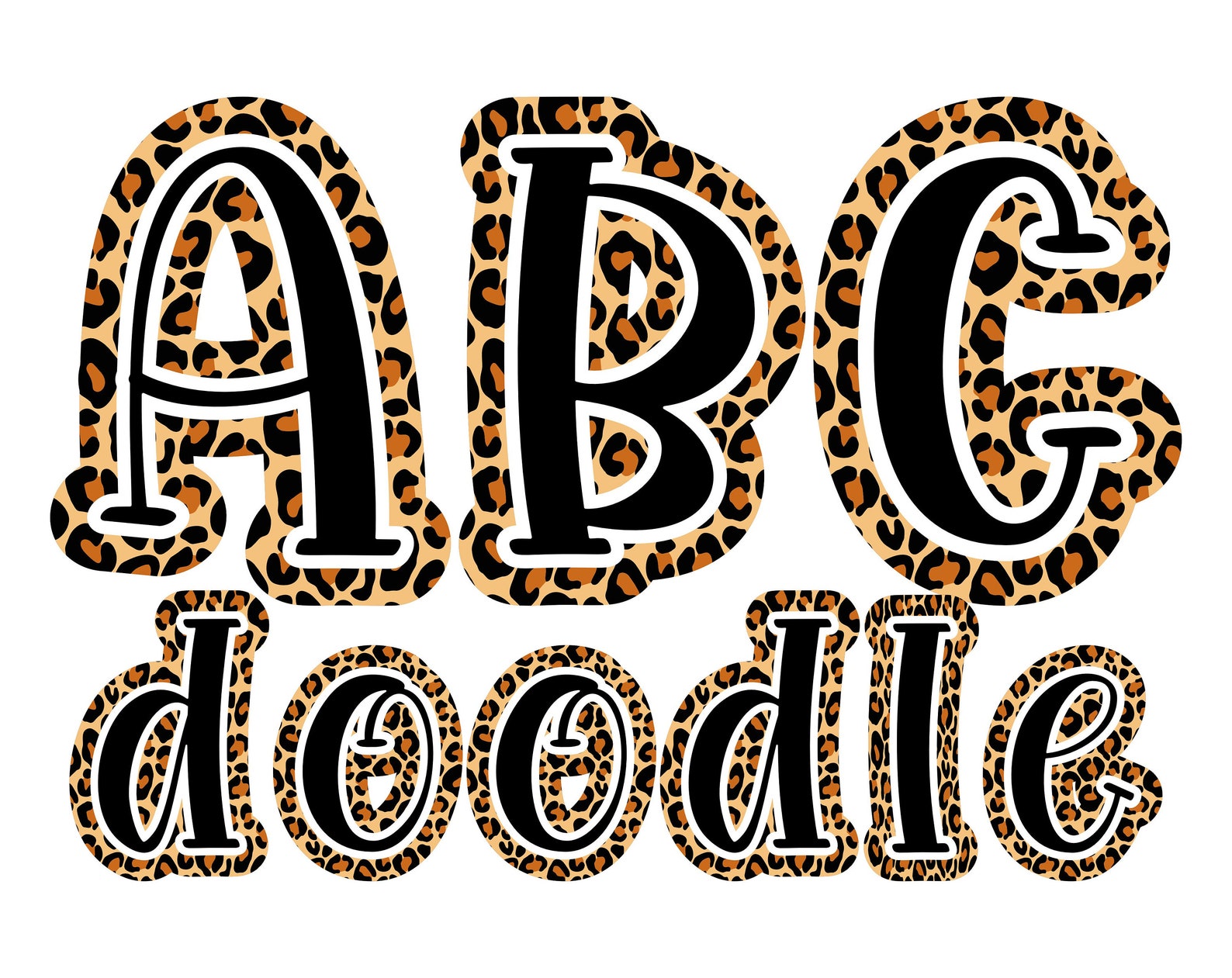 Leopard Doodle Alphabet Letters PNG Alphabet Baby PNG - Etsy