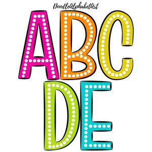 Colorful Dotted Background & Dots Alphabet Letters and Numbers PNG ...