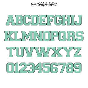 Retro Distressed Varsity Alphabet PNG Clipart Bundle, Teacher Colors ...
