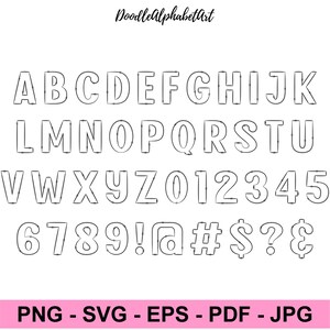 Hand-drawn Transparent Doodle Outline Font SVG PNG Eps Pdf, Printable ...