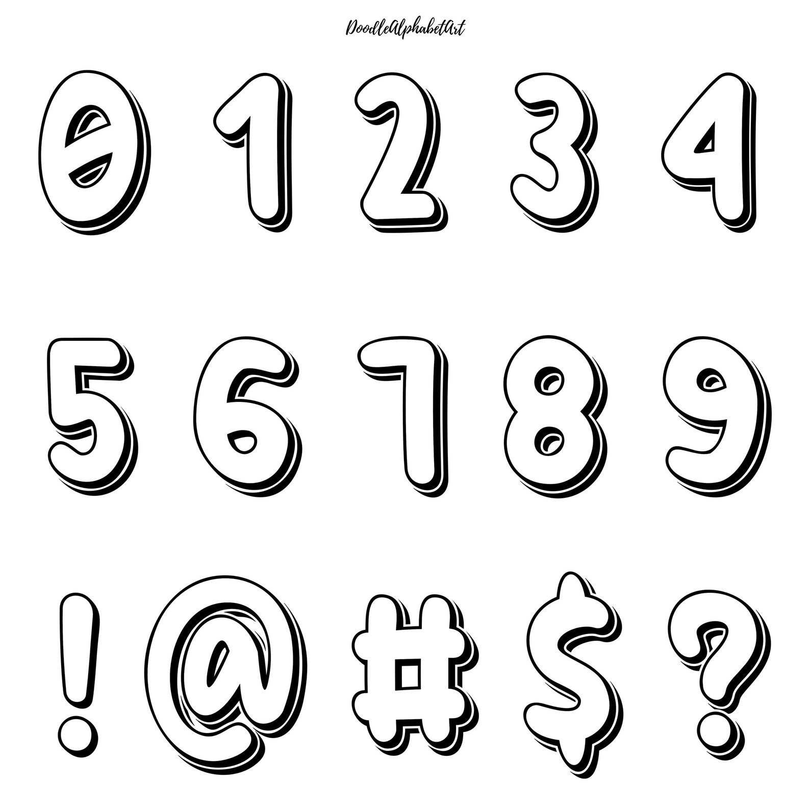 Doodle Alphabet SVG: Layered Block Shadow Letters (digital Download) - Etsy