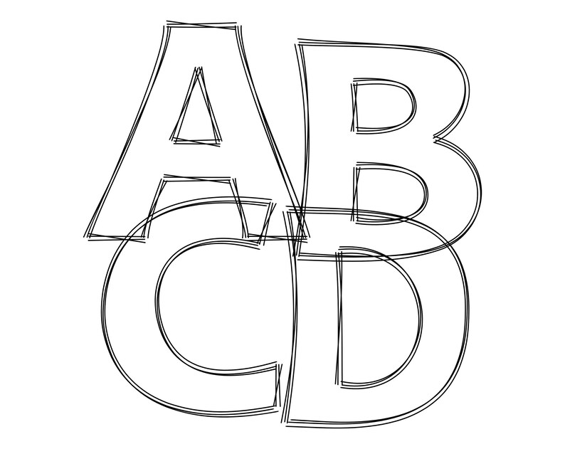 Full Scribble Doodle Digital Alphabet Bundle SVG PNG EPS Pdf, Scribble ...