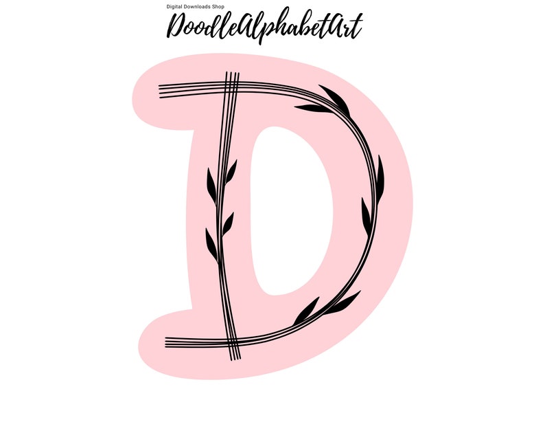 Scribble Letters PNG 5 Alphabet Sets Doodle Spring Floral - Etsy