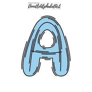 Hand-drawn Scribble Outline Doodle Alphabet PNG Bundle - Perfect for ...