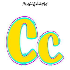 Colorful Scribble & Sketch Kids Alphabet Summer, Doodle Alphabet PNG ...