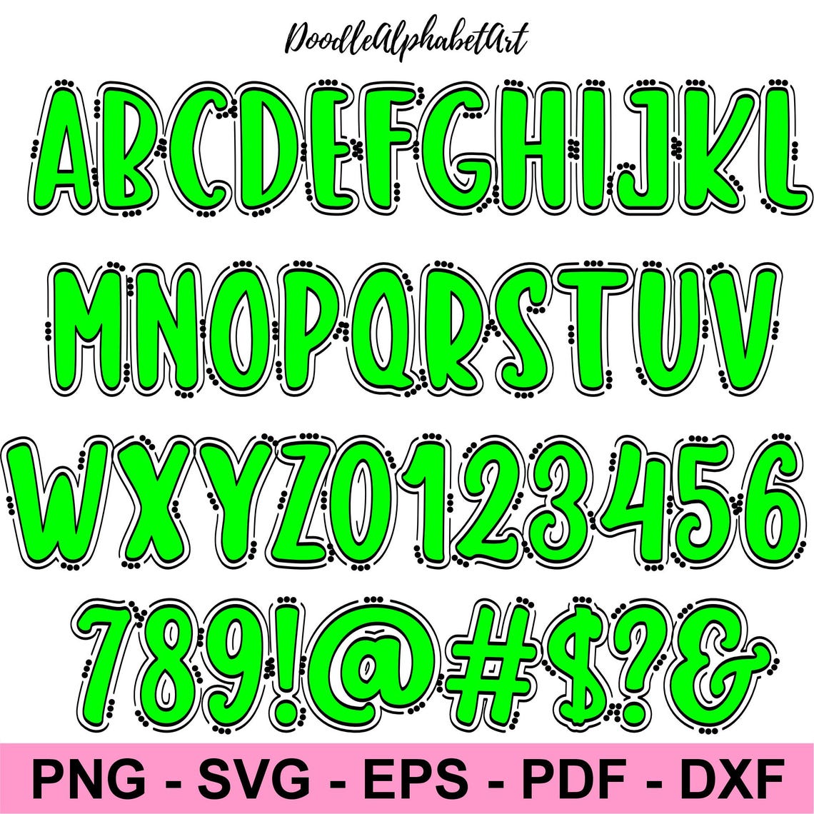 Fill Your Own Doodle Letters, Blank Transparent Doodle Font Alphabet ...
